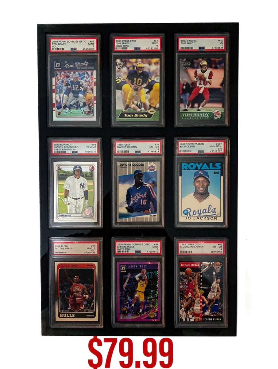 Black Acrylic Stealth 9 card wall display for PSA, CSG, CGC, FCG graded ...